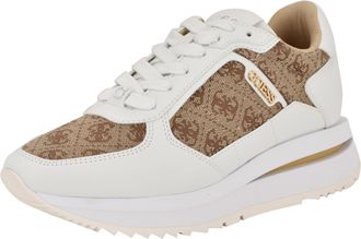 Guess Guess Womens Energy Sneaker, White/Medium Brown Logo 141, 40 EU