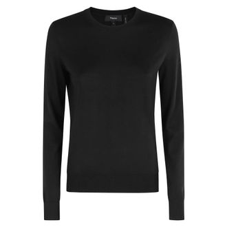 Theory Schwarzes Langarm-Rundhals-Top - - Knitwear - Damen - Schwarzk - XS