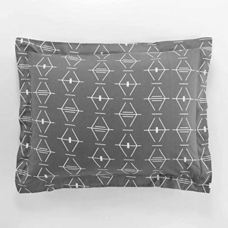 Douceur d'Intérieur Aristide Kopfkissenbezug, flach, 50 x 70 cm, Anthrazit, 100% Baumwolle