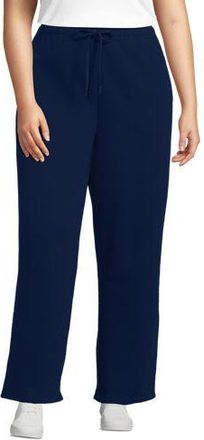 Lands End Jogginghose mit geradem Bein SERIOUS SWEATS, Damen, Gr&ouml;&szlig;e:56-58 plus, Blau, Baumwoll-Mischung/Polyester-Mischung, by Lands End