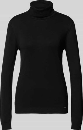 More & More Rollkragenpullover mit Label-Detail
