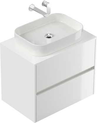 Magnolia Home Badm&ouml;bel Taifun 70cm mit rechteckigem Aufsatzwaschbecken