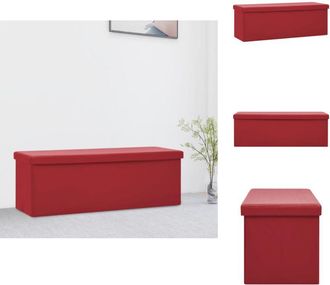 vidaXL Faltbare Sitzbank mit Stauraum Weinrot pvc - Aufbewahrungsbox - Bank Mit Stauraum - Wohnzimmerm&ouml;bel - Flurbank - Sitzbank