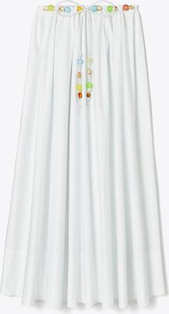 Tory Burch Damen Rock aus Baumwollpopeline mit Perlen