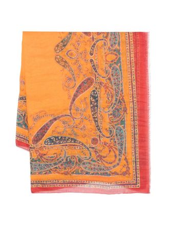 Etro paisley-print scarf - Orange