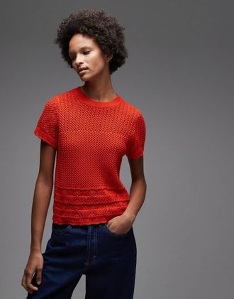 Levi's Top en maille au crochet - Rouge