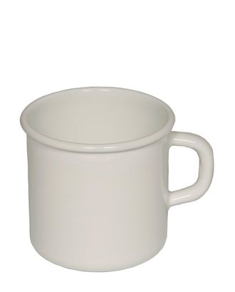 Riess 0222-033, Topf mit B&ouml;rdel (Trinkbecher), CLASSIC- WEISS, Durchmesser 9 cm, Inhalt 0.5 Liter, H&ouml;he 9.3 cm, Emaille, wei&szlig;, Induktion