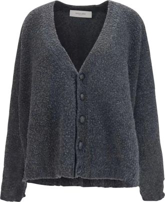 Golden Goose Cardigan en laine effet Casentino - Femme - Pulls - Gris - Taille: 36 FR