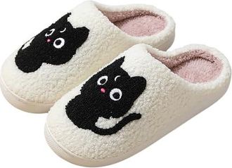 Generic Pantoufles dhiver moelleuses pour femme - Chaussons en feutre &agrave; m&eacute;moire de forme - Chaussons plats douillets avec semelle en caoutchouc souple - Chaus