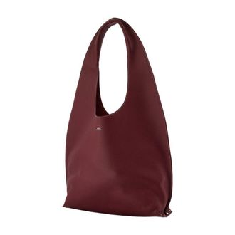 A.P.C. Womens Le Neige Clou Shoulder Bag - A.p.c. Leather Burgundy Cowhide Shoulder-Hobo-Bags