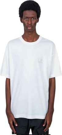 C.P. Company C.p. Company, Homme, Tops, Blanc, Taille: XL Logo 103 T-Shirt &agrave; Manches Courtes