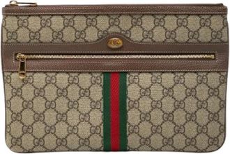 Gucci unisex, Pre-owned, Beige, Taille: ONE Size Pochette Vintage en Toile Enduite Pre-owned