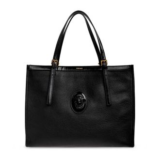 Versace Rivi&egrave;re Gro&szlig;e Leder-Tragetasche - - Bags - Herren - Schwarzk - ONE SIZE