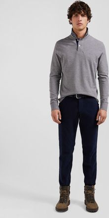 Eden Park Polo Manches Longues En Piqu&eacute; Coton Gris