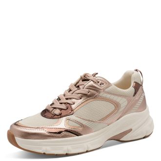 Tamaris Plateausneaker TAMARIS, Damen, Gr. 37, rose, kombiniert, Lederimitat, Textil, gl&auml;nzend, metallic, Schuhe Plateausneaker, Freizeitschuh, Halbschuh, Sch