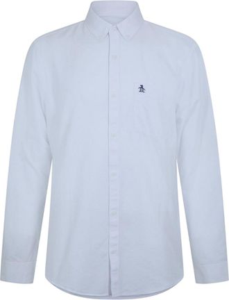 Original Penguin Button-Down-Hemd f&uuml;r Herren, Oxford-Stil, Lang&auml;rmlig (Wei&szlig;)