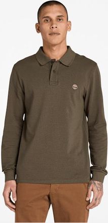 Timberland Millers River Langarm-Polohemd aus Pikee für Herren in Grün, Herren, Grün, Größe