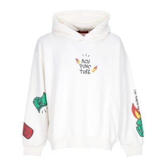 Acupuncture Wei&szlig;es Logo Hoodie Leichter Sweatshirt - - Sweatshirts & Hoodies - Herren - Wei&szlig; - XL