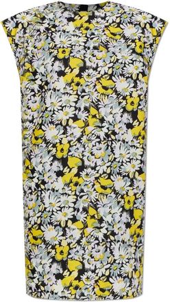 Marni Femme, Robes, Multicolore, Taille: 38 FR Robe Midi &agrave; Motif Floral et &Eacute;paules Papillon