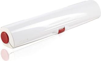 Leifheit Folienschneider Perfect Cut im mobilen Design, Schneidabroller für 33 cm Rollenbreite, Frischhaltefolie Abroller mit geschliffener Schneide, ComfortLi