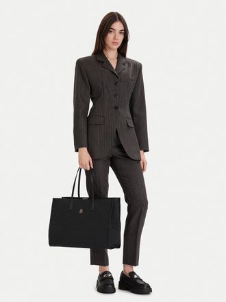 Tommy Hilfiger Handtasche Tommy Hilfiger Th City Tote Mono Nylon AW0AW18163 Schwarz