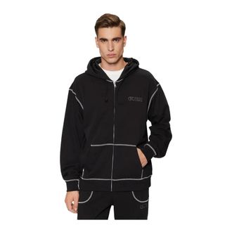 Guess Homme, Sweatshirts et sweats à capuche, Noir, Taille: L Sweat à capuche zippé - Noir Coupe régulière