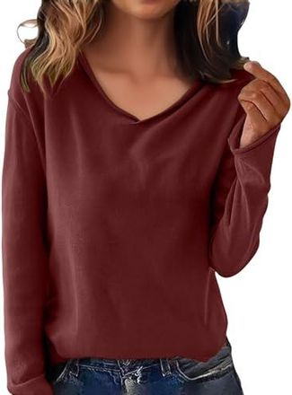 Generic Pull dautomne léger pour femme - Pull à manches longues et col bateau rayé en tricot côtelé - Décontracté - Chaud - Doux et confortable - Classique - 