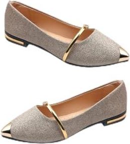 FOMIYES Chaussures Plates pour Femme Nude avec Perles Élégantes Et Antidérapantes pour Travail Occasions Spéciales