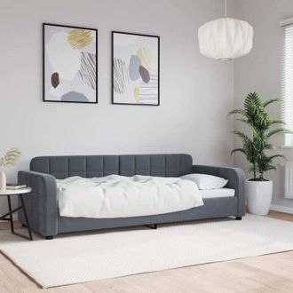 vidaXL Lit de repos gris fonc&eacute; 80x200 cm velours vidaXL557421