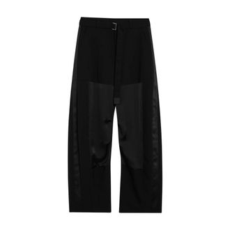sacai Femme, Pantalons, Noir, Taille: 40 FR Wool Suiting Pants