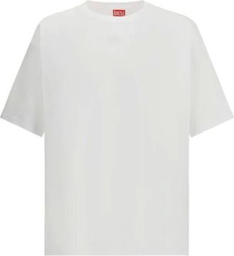 Diesel Homme, Tops, Blanc, Taille: XL T-shirt classique en coton &agrave; col rond