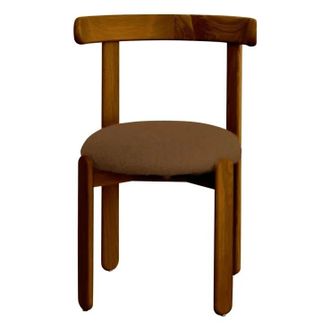 Gabrielle Paris Chaise Lilas en bois finition Teck, assise en lin Gabrielle Paris