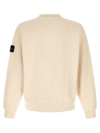 Stone Island Brushed Cotton Crew Neck Sweatshirt - Ivory