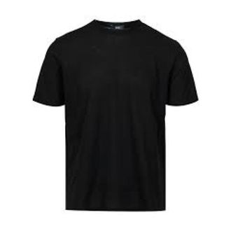 Herno Schwarzes Crepe Baumwoll T-Shirt Kurze &Auml;rmel - - Tops - Herren - Schwarzk - XL
