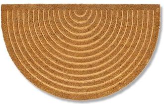 Astra Paillasson Moderne Coco 60x90cm Semi-Arrondi Nature - Tapis Anti-d&eacute;rapant Robuste - Paillasson Int&eacute;rieur/Ext&eacute;rieur Couvert