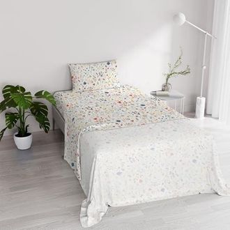 Italian Bed Linen Bettwäscheset River für Einzelbett aus Baumwolle und recycelten Fasern, Design: Volta, gefertigt in Italien, Twin