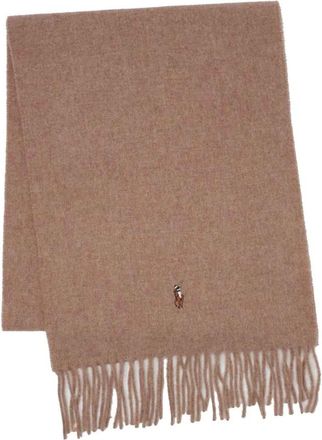 Polo Ralph Lauren Homme, Accessoires, Brun, Taille: ONE Size Écharpe classique en laine avec franges