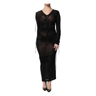 Dolce & Gabbana Schwarzes Bodycon Sheath Kleid mit Netzbesatz - - Dresses - Damen - Schwarzk - M