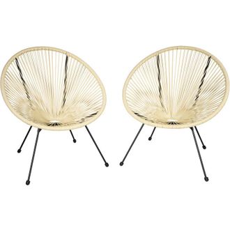 TecTake Tectake - Lot de 2 chaises de jardin pliantes Design rétro dans le style acapulco Cadre fin et robuste