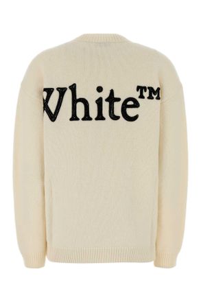 Off-white Logo-Embroidered Wool Nylon Sweater - Beige