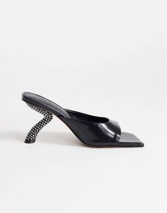 Topshop Octavia sandales &agrave; talon haut &agrave; brides orn&eacute;es de strass noires