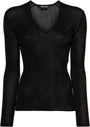 Tom Ford Femme, Pulls, Noir, Taille: 40 FR D&eacute;bardeur en Polyamide