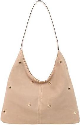 Generic Garhomtur Sac à bandoulière en velours pour femme Grande capacité Sac à main fourre-tout Sac à main pour voyage, shopping, beige