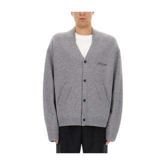 Acne Studios Yak-Woll-Strickjacke mit V-Ausschnitt - - Knitwear - Herren - Grau - L