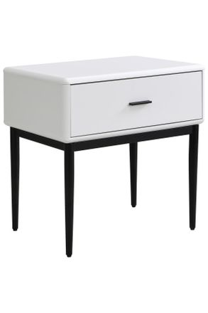 Livetastic Nachtschrank, Wei&szlig;, Metall, 1 Schubladen, 54x55x40 cm, Schlafzimmer, Nachttische