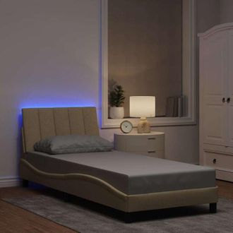 vidaXL Cadre de lit sans matelas crème 90x190 cm tissu Vidaxl