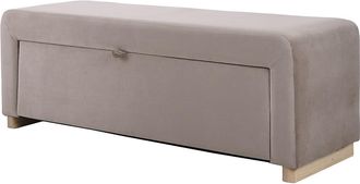 Vente-Unique Banktruhe - Samt - Taupe - CAPINO