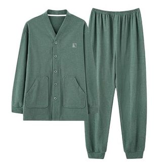 Generic Pyjama Homme Hiver Pyjama Polaire Homme Ensemble Peignoir Couple &Eacute;pais et Chaud pour lHiver Tenue de Maison Douillette avec Accessoires Spa