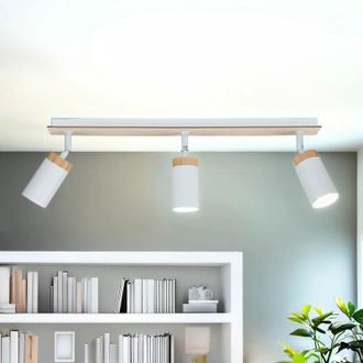 Licht-Erlebnisse Licht-erlebnisse - Strahler Wohnzimmer L:72cm Weiß mit Holz GU10