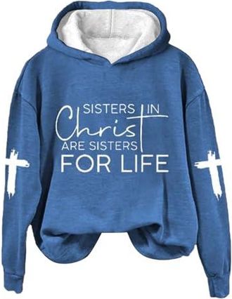 Generic Sweat &agrave; capuche &agrave; col rond pour femme - D&eacute;contract&eacute; - Lettre imprim&eacute;e - Manches longues - Veste &agrave; capuche - Manteau long - Loisirs - Sport - Manches l